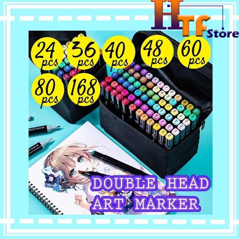 24/36/40/48/60/80/168pcs Touch Colours Graphic Art Twin Tip Brush Pen ...