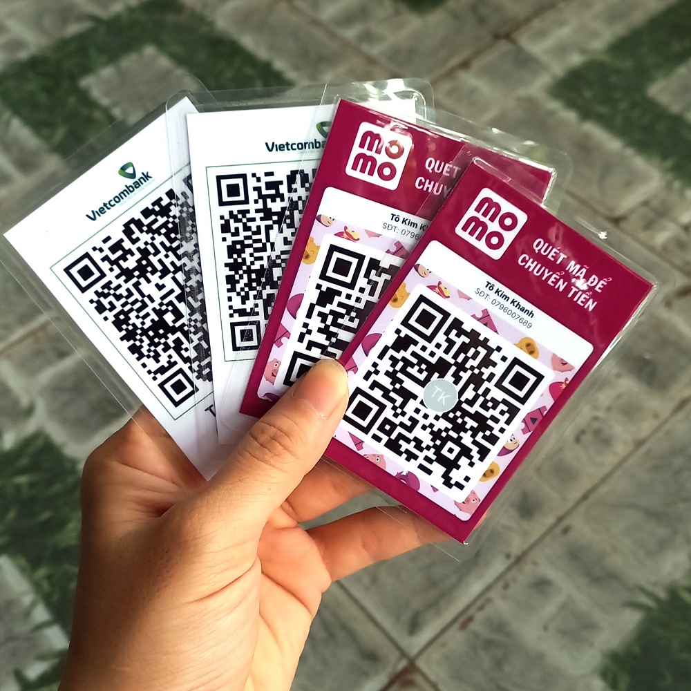 Bank transfer QR code card printed on demand, 2 sides, laminated with ...