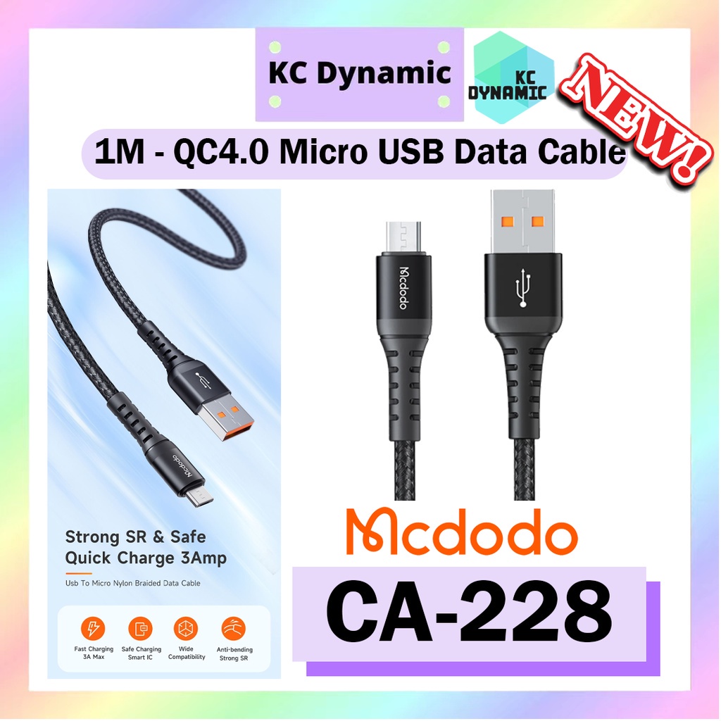 Mcdodo CA-228 Micro Cable QC4.0 USB Data Cable 3A Quick Charging Cable ...