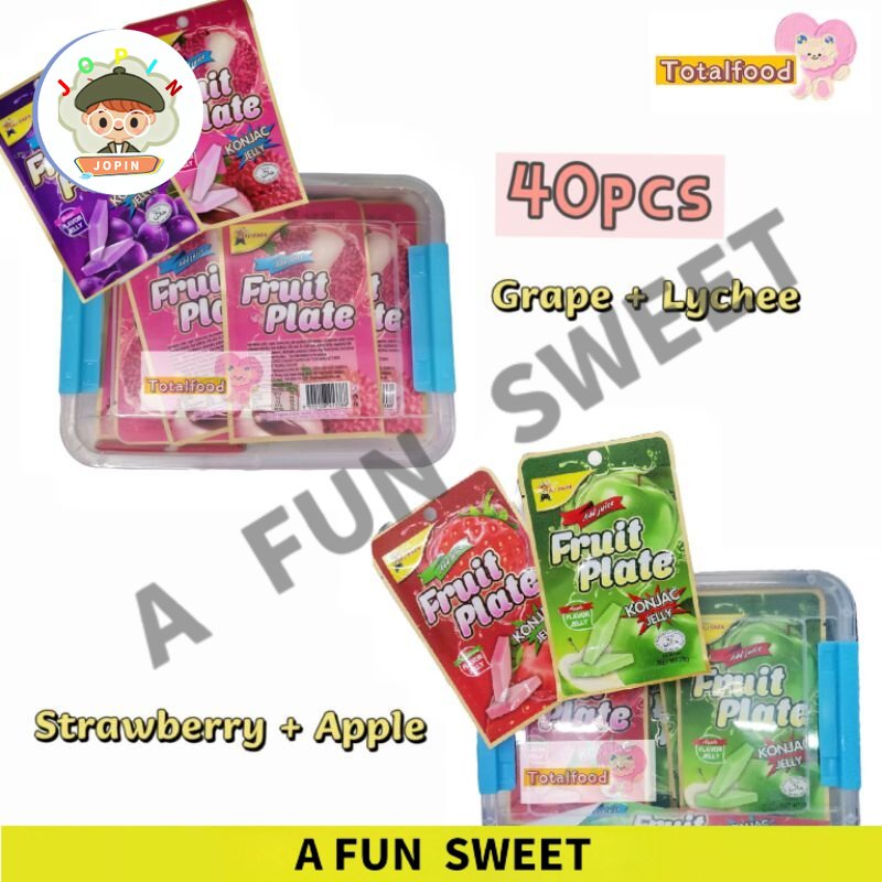 Ali Fruit Plate Konjac Jelly [Apple + Strawberry / Grape +Lychee] 40pcs ...