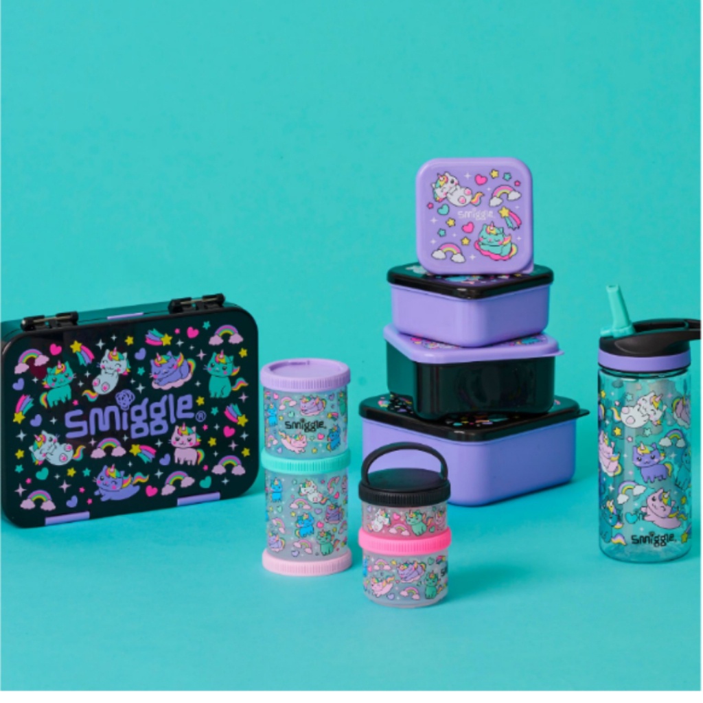 🆕 💯 Original Smiggle Let's Play Black Rocket & Movin Pink Kitty Snack N ...