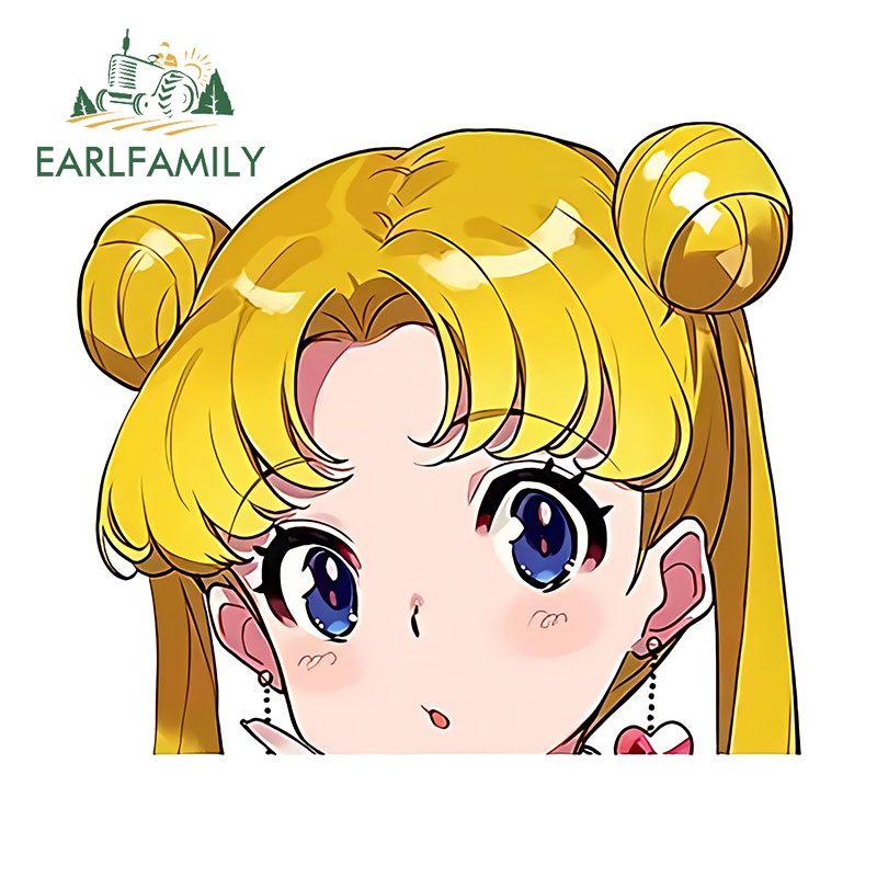 EARLFAMILY 13cm x 11.4cm Sailor Moon Car Sticker Occlusion Scratch ...