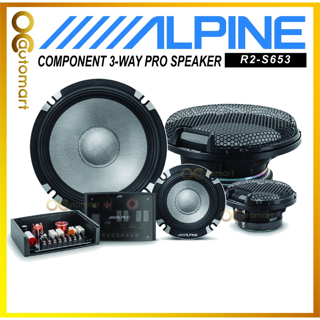 Alpine R2-S653 6.5" Inch COMPONENT 3-WAY R-SERIES PRO SPEAKERS 300 ...