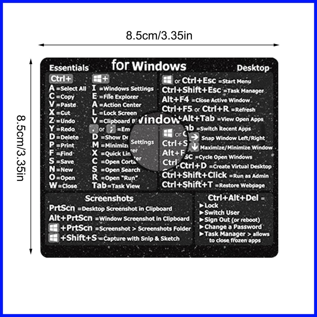 Cheat Sheet Sticker Word/Excel Quick Reference Guide Keyboard Shortcut ...
