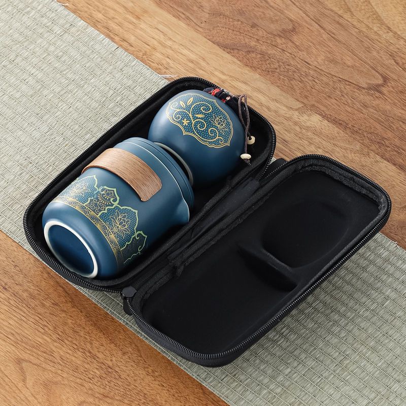 Portable Travel Tea Set Small Set Outdoor Tea Bag Ceramic One Pot Three ...