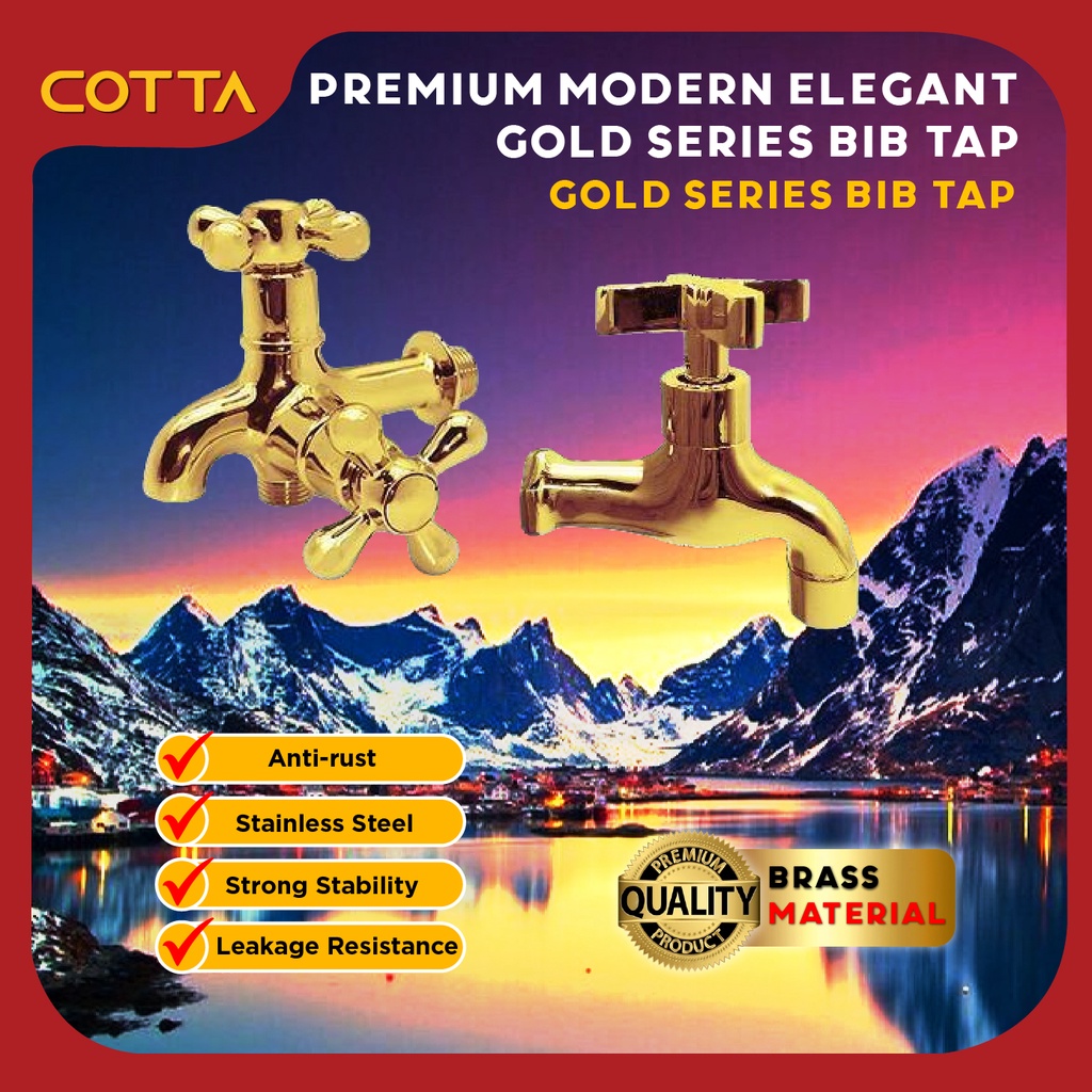 COTTA Basin Cold Tap Gold Series Tap Pillar Kitchen Sink Basin Faucet ...