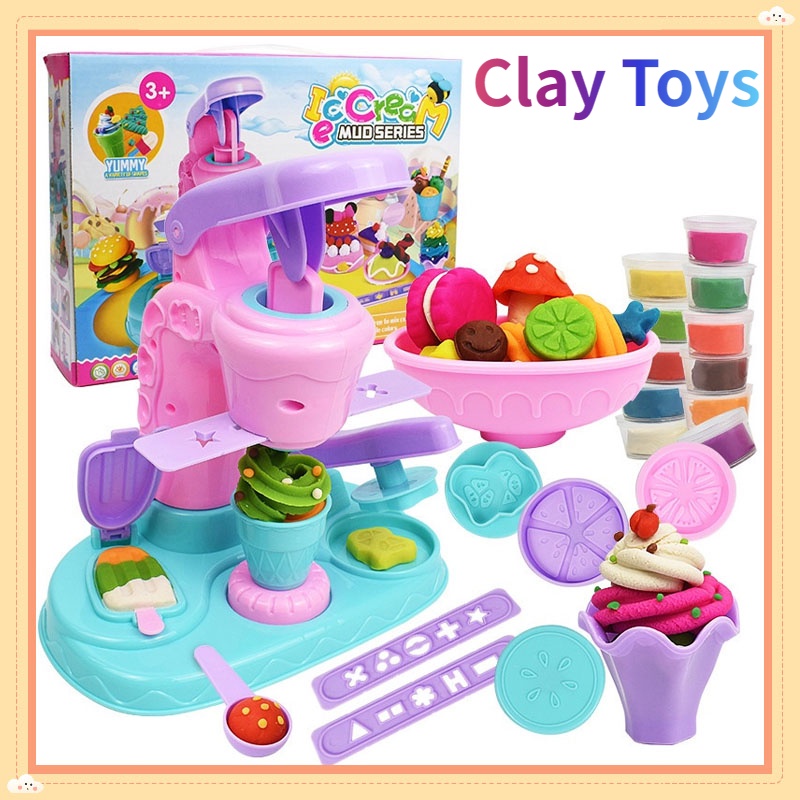 Clay Toys Ice Cream Maker Pretend Play Toys Plasticine Toy Play Dough ...