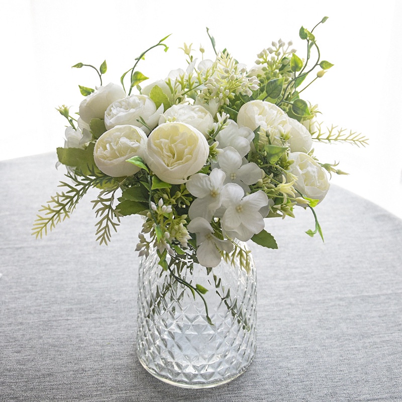 Simulation Rose Flower Dining Table Rose Flower Arrangement Floral ...
