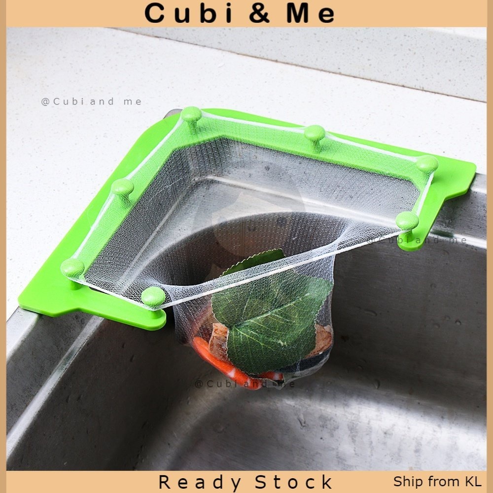 C&M Triangle Sink Basin Net Filter Bag Waste Food Rubbish Easy Install ...