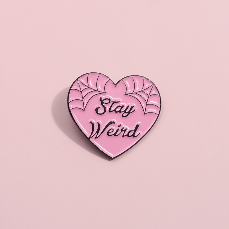 Stay Weird Heart Enamel Pin Brooches Backpack Clothes Lapel Pin Badges ...
