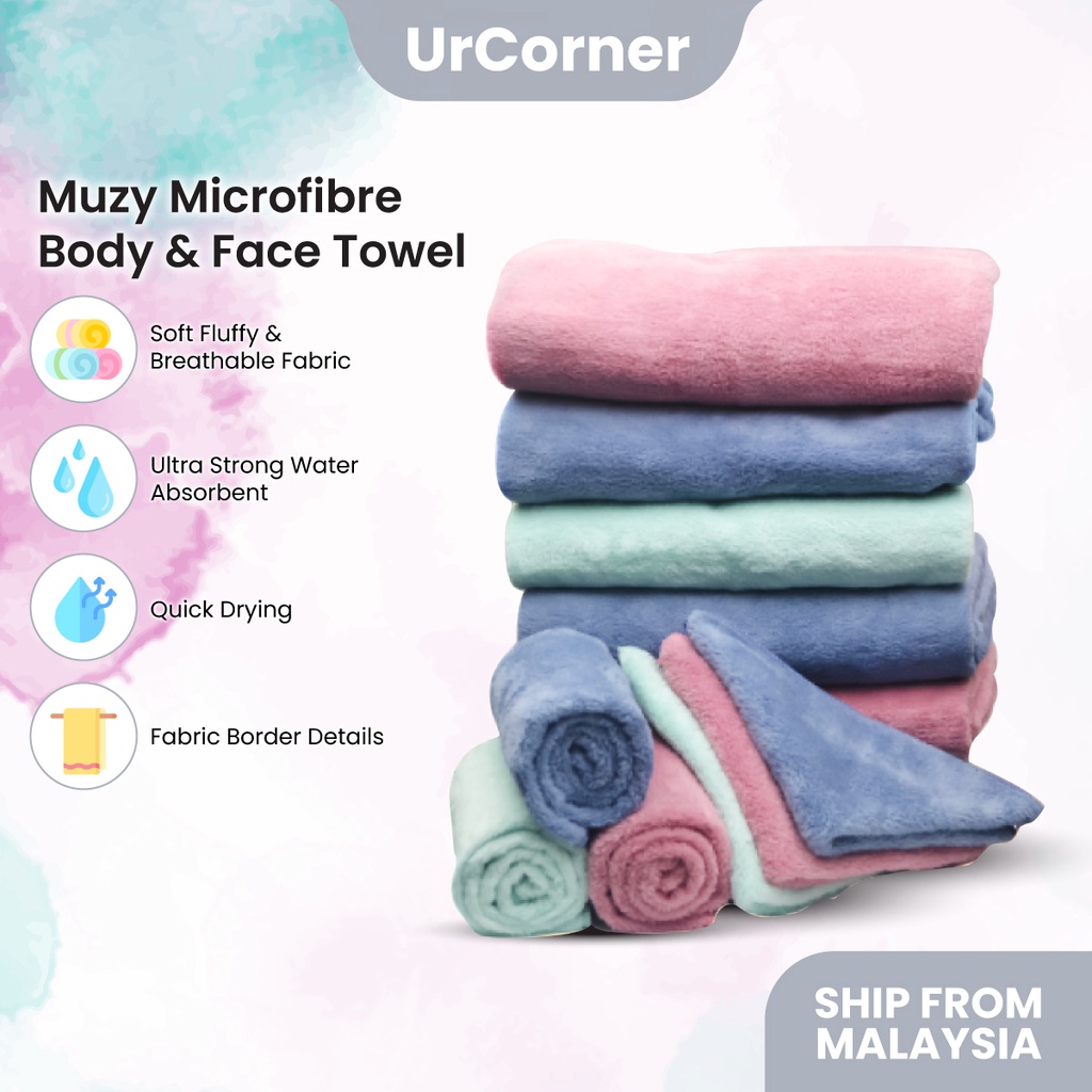 Muzy Microfiber Super Absorbent Towel / Body Towel / Face Towel / Hand ...