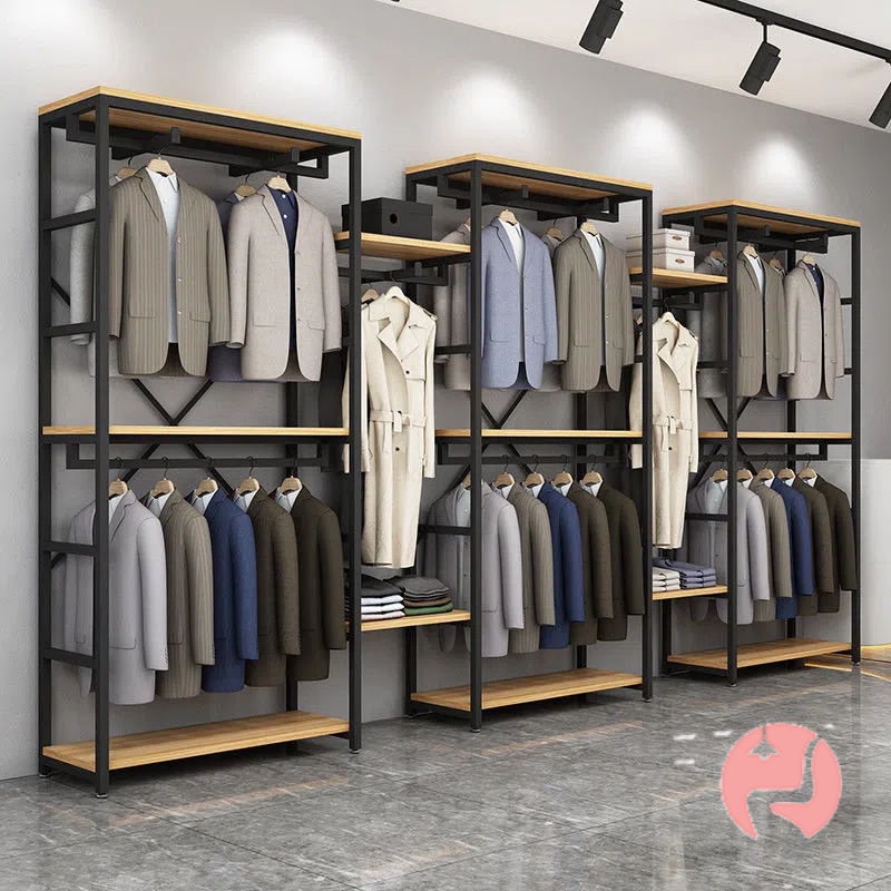 Clothing store coat rack display rack clothes rack shopping mall floor ...