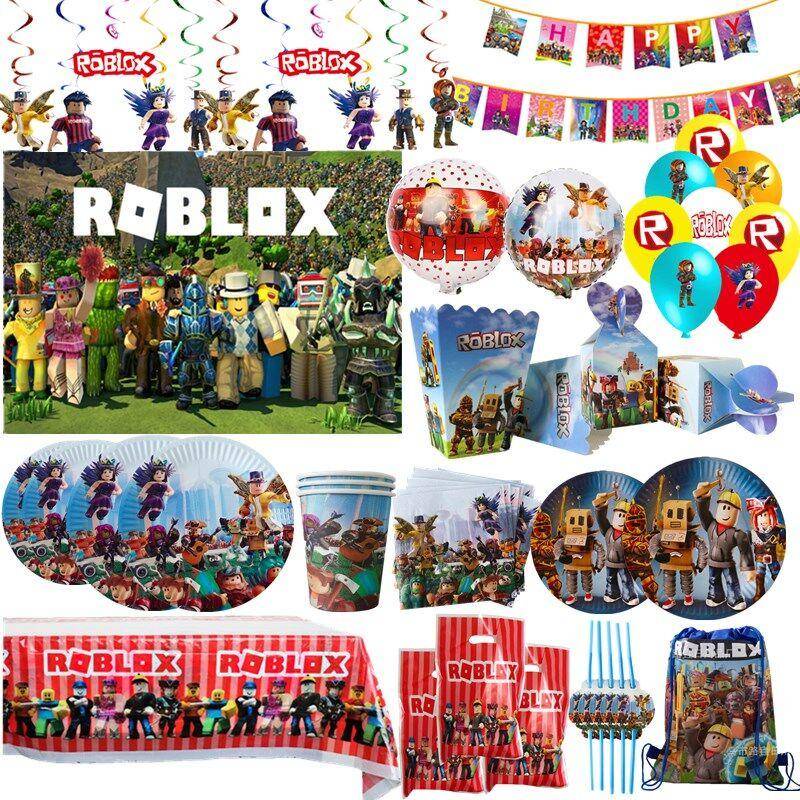 Roblox Happy Birthday Party Decoration Balloons Anime Theme Tableware ...