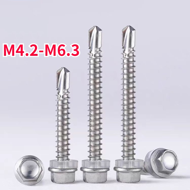 410 Stainless Steel Outer Hexagon Self-Tapping Drill Tail Screw Color Steel Tile Screw Dovetail ...