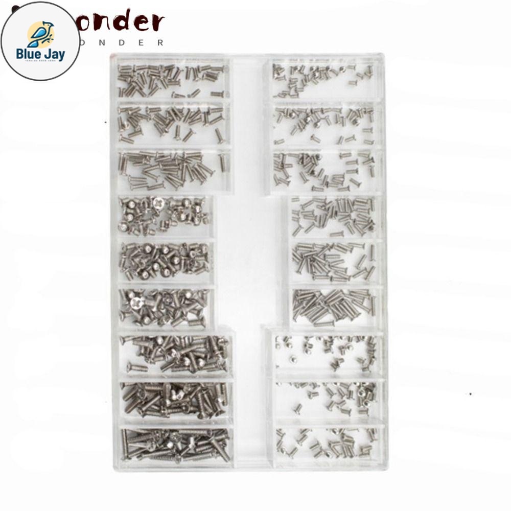 BJ Mini Screws Assortment Kit, M1.2 / M1.4 / M2.0 Small Screws, Fixing Glasses/Watches Black 18 ...