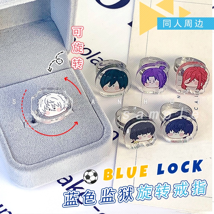 BLUE LOCK Acrylic Ring Anime Rotating Ring Nagi Seishiro Isagi Yoichi ...