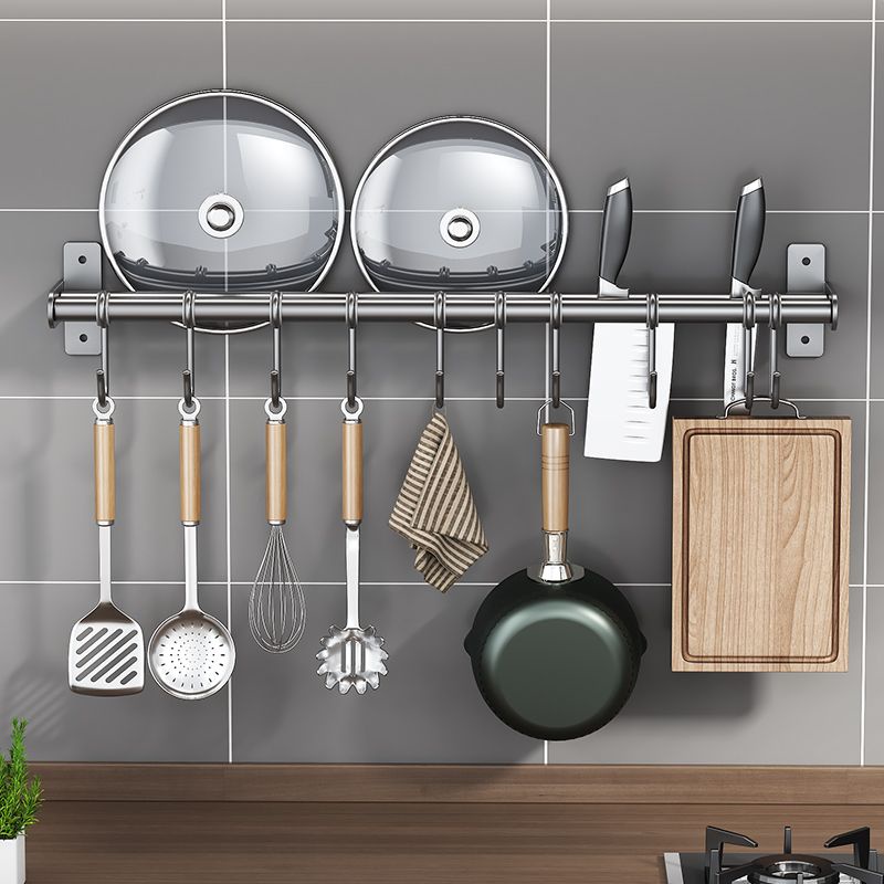 Kitchen Shelf Perforation-Free Stainless Steel Wall-Mounted Rod Hook ...