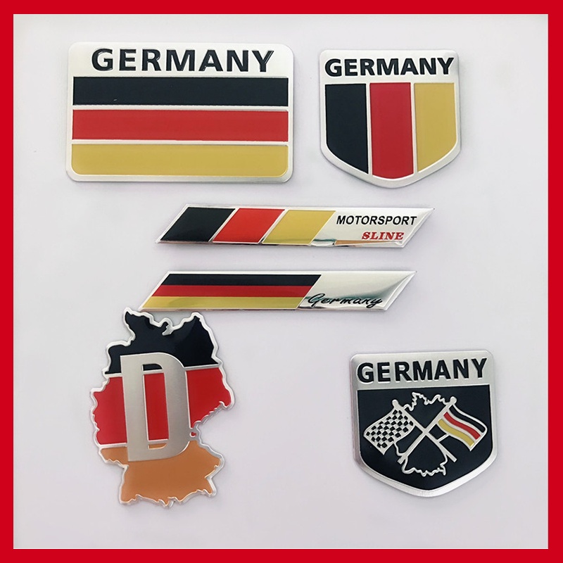 German Flag Car Sticker Metal 3D Aluminum Alloy Car Sticker Set Three ...