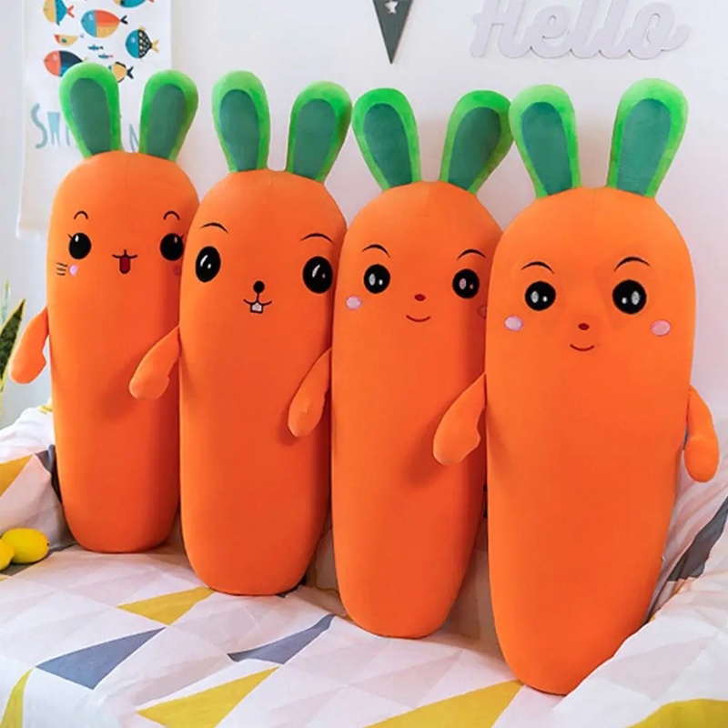 [50/70/80cm] Carrot Rabbit Plush Toy Doll Cute Long Raddish Sleeping ...
