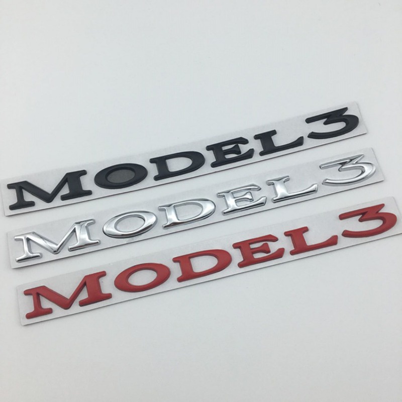 Tesla Model 3 S X Y Emblem Sticker Front Hood Emblem Rear Tailgate Logo ...