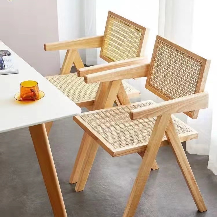 Kerusi Meja Makan Kerusi Rotan Nordic Style Rattan Timber Armchair Home ...