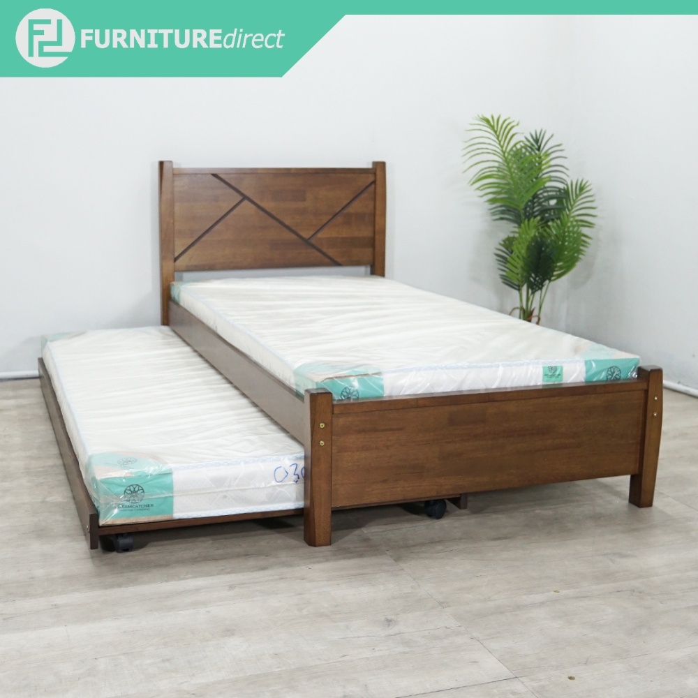 Furniture Mart ALEXANDER Solid Wood Single Size Pull Out Bed Frame ...
