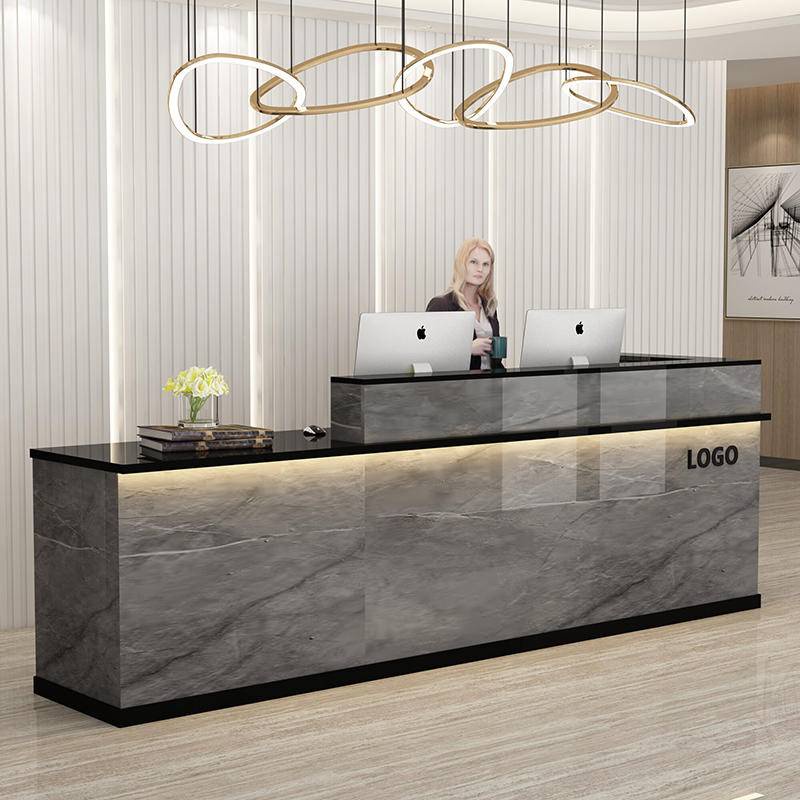 Modern Minimalist Cashier with Illuminated Lights and Bar Counter. The ...