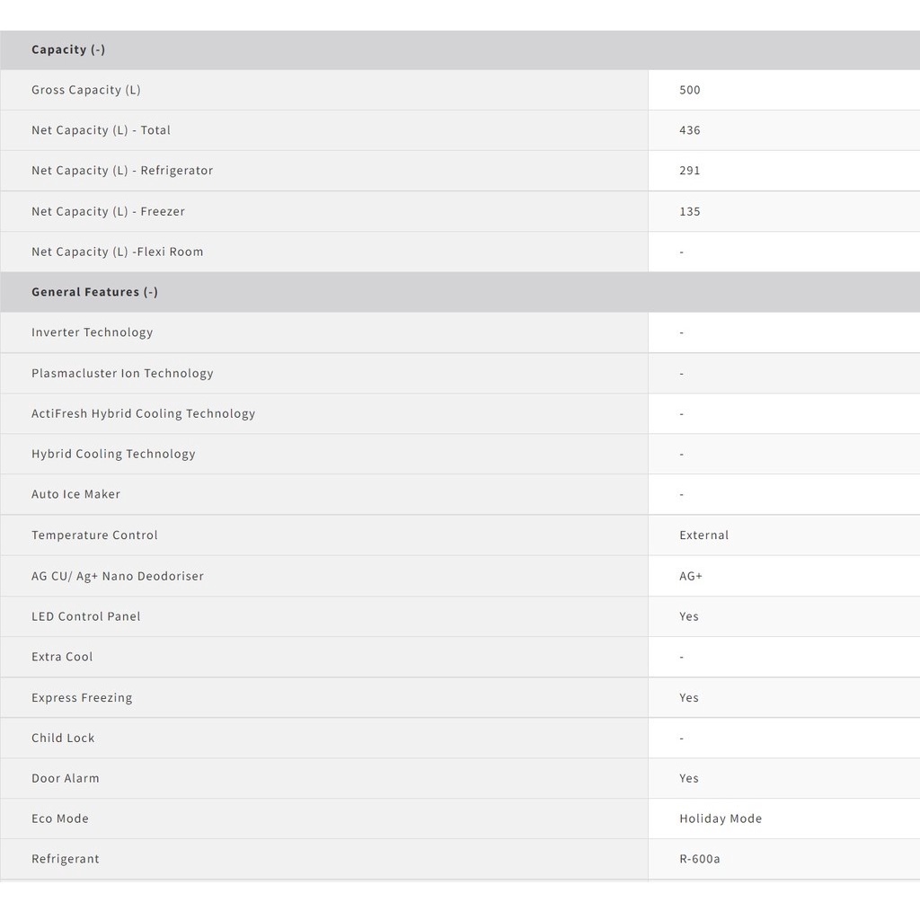 Sharp Refrigerator (500L/Metal Silver) Multi Air Flow Quick Cooling ...