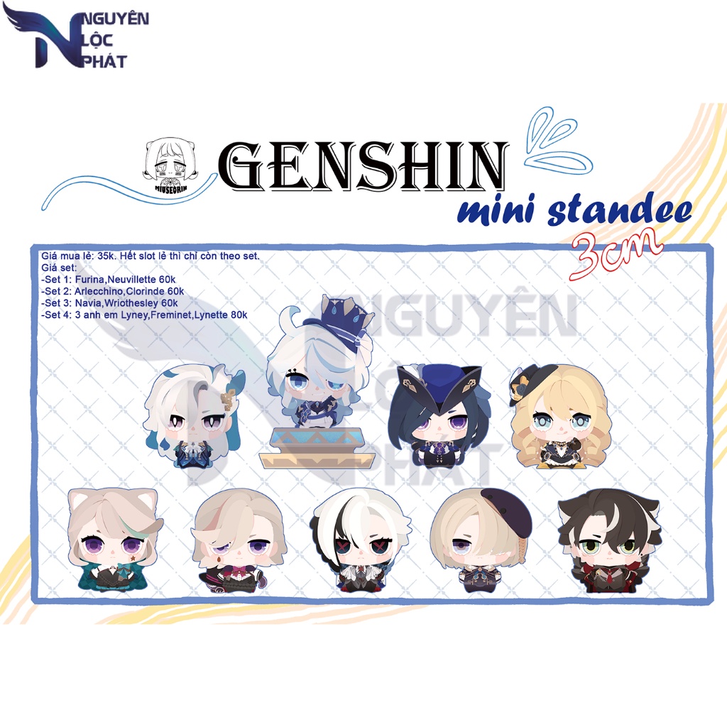 3cm mini Standee of your choice Genshin Impact- Fontaine(9 models) nlp ...