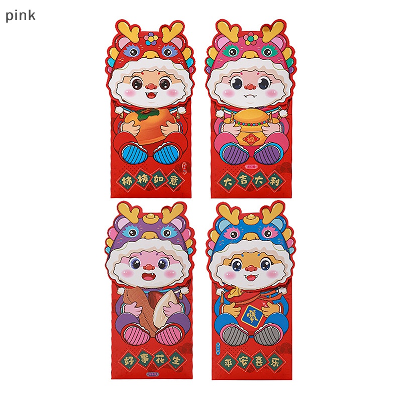 wen 4 Pack Chinese New Year Lucky Red Packet 2024 Year Of The Dragon ...