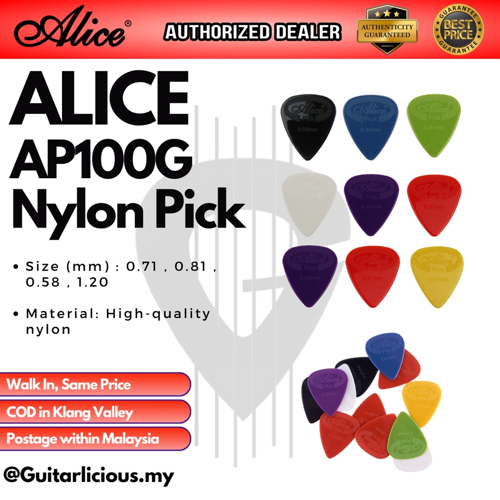 Alice AP100G Nylon Guitar Pick Picks Spectrum ( AP100-G / AP-100-G ...