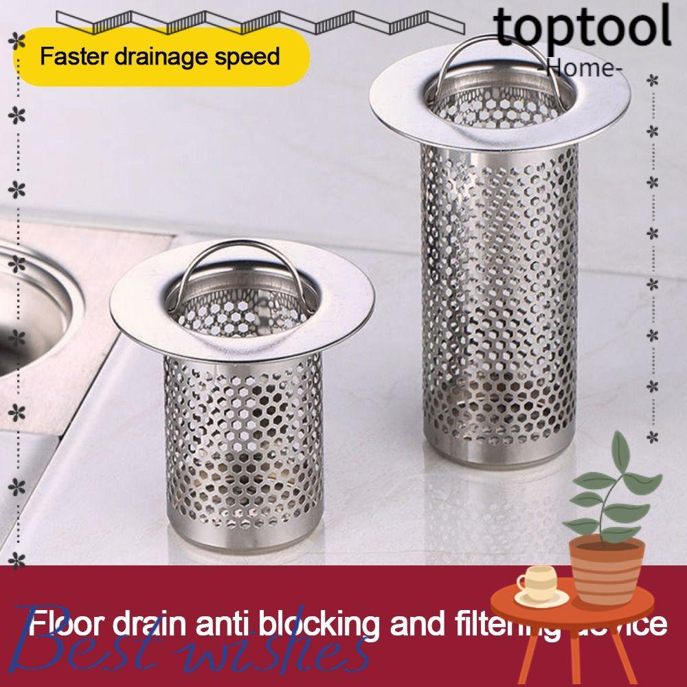 TOPTOOL Floor Drain Filter Mesh, Anti-Clogging Stainless Steel Sink ...