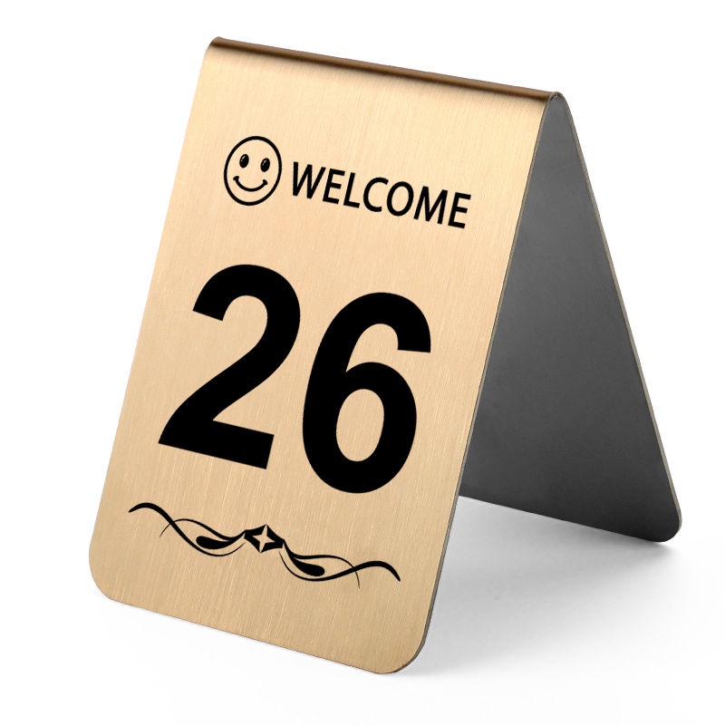 Stainless Steel Table Plate Standee Hotel Vertical QR Code Meal Card ...