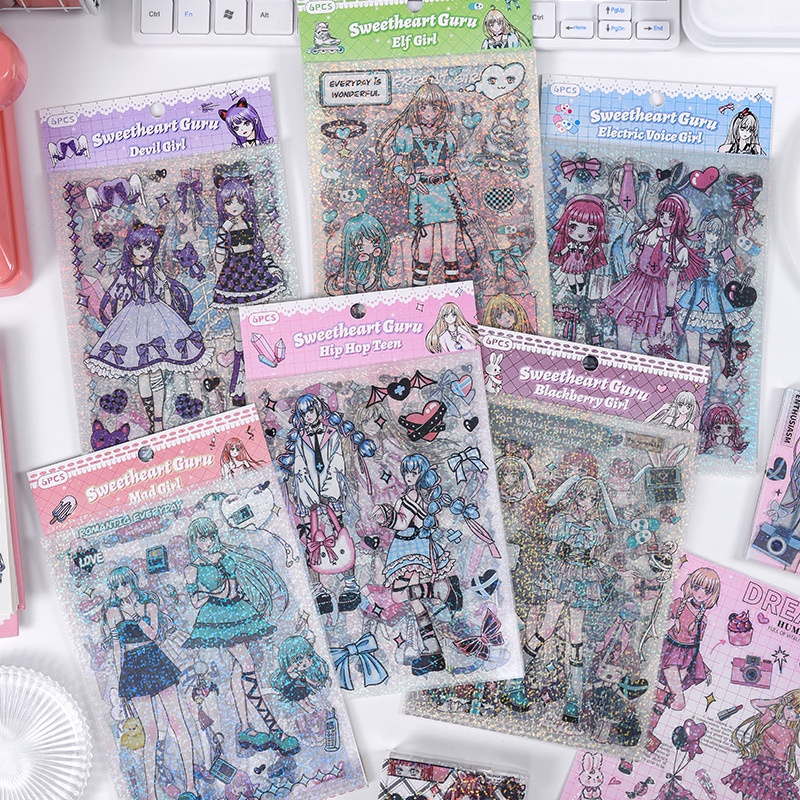 (6 Sheets/pack) Sweetheart Character Sticker Pack Princess Children ...