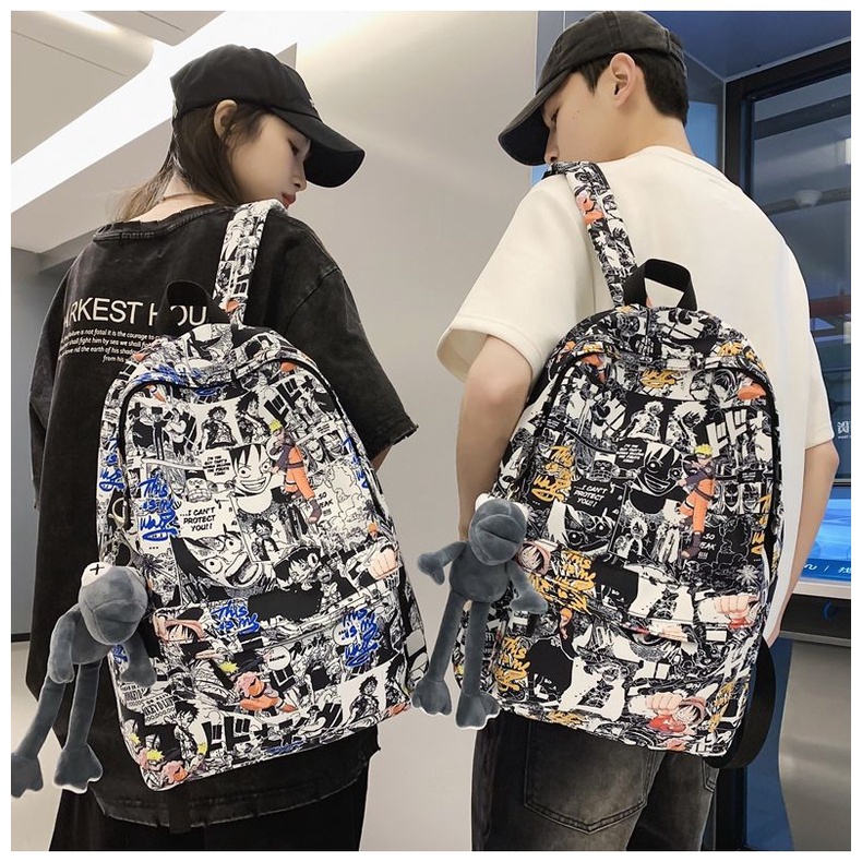 One piece school bag graffiti cool high-capacity junior high school ...