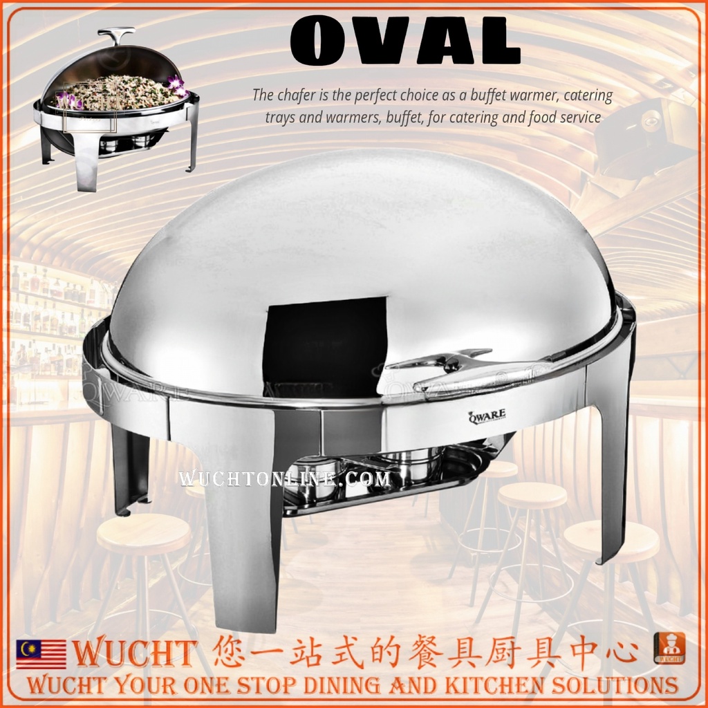 【WUCHT】QWARE OVAL ROLL TOP CHAFING DISH 121219 QWARE Chafing Dish ...