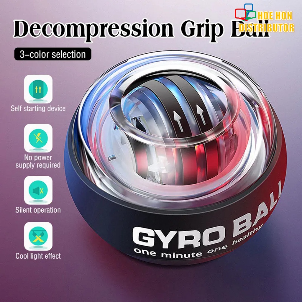 Gyro Ball LED Self Powered Gyroscope Rotation Wrist Bicep Forearm Hand ...