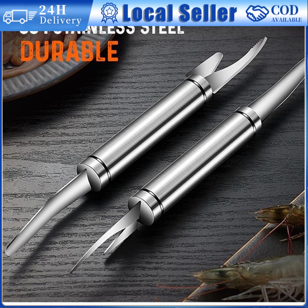 Double Head Shrimp Line Removal Knife Prawn Cutter Knife Stainless ...