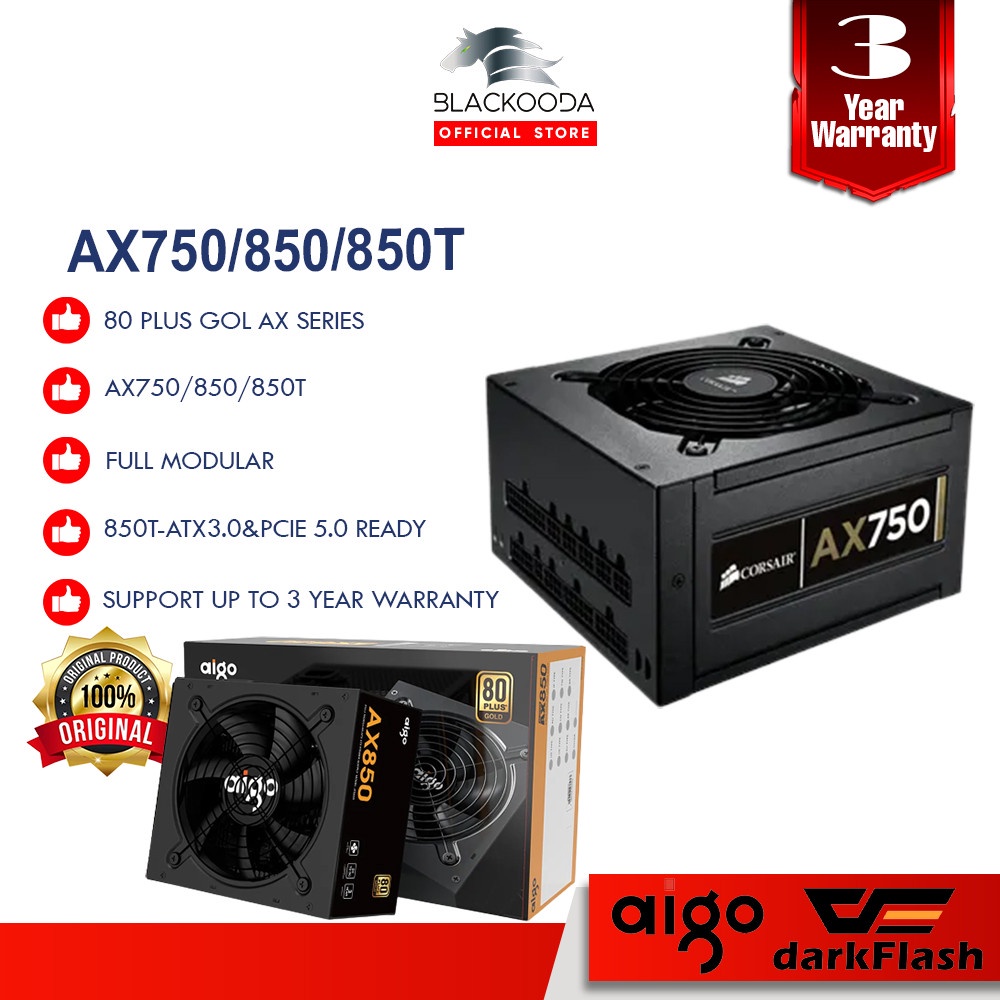 Aigo DarkFlash AX750 AX850 AX850T Full Modula PSU 80 Plus Gold Certified | Shopee Malaysia