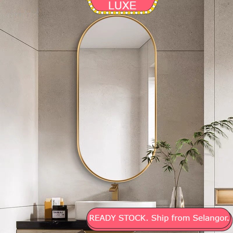 LUXE Aluminium Mirror Wall Mirror Cermin Bilik Vanity Mirror Bathroom ...