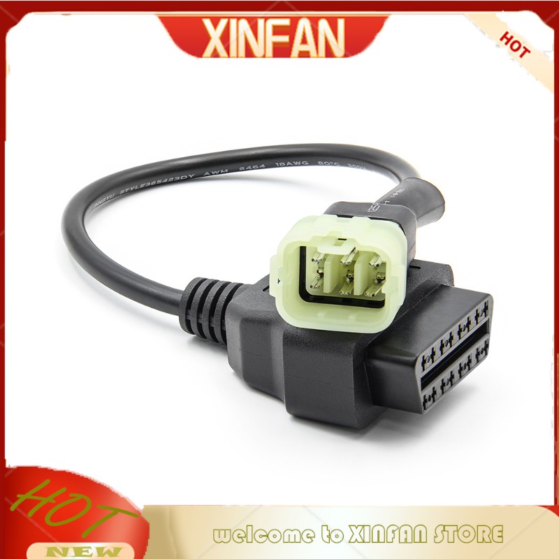 XINFAN For KTM Motorbike 6PIN Plug Cable6 Pin Connector 16 Pin to OBD2 ...