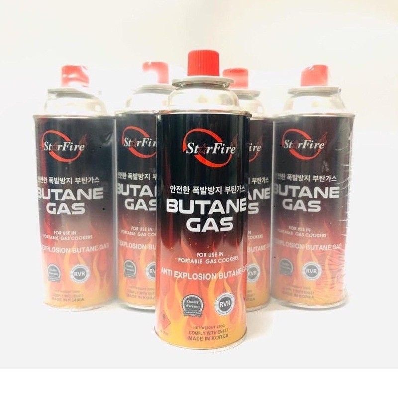Butane Gas Liquefied 230g Korea(4Bottles)/Cartridge Portable/Dapur Gas ...