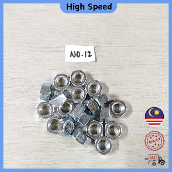 N0.12 NUT NO. 12 NAN SAIZ 12 SIZE 12 NUMBER NOMBOR HEXAGON NUT SCREW ...