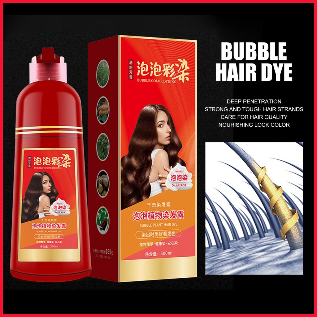 Hair Dye Shampoo For Women Hair Coloring Shampoo 500ml Bubble Hair ...