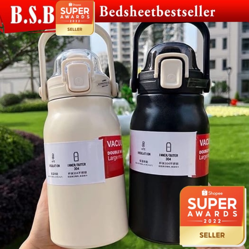 1.2L/1.7L 316SS Stainless Steel Thermos Bottle Vacuum Flask with Straw ...