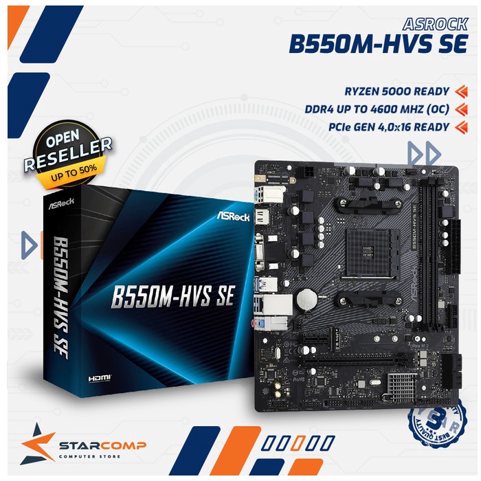 Asrock B550M-HVS SE AM4 AMD PRO565 DDR4 USB3.2 SATA3 Motherboard | Shopee Malaysia