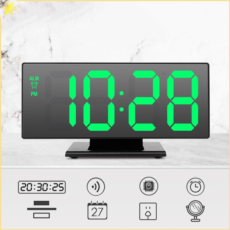 LED Jam Dinding / Meja Modern Digital 3D LED Clock with base Alarm ...