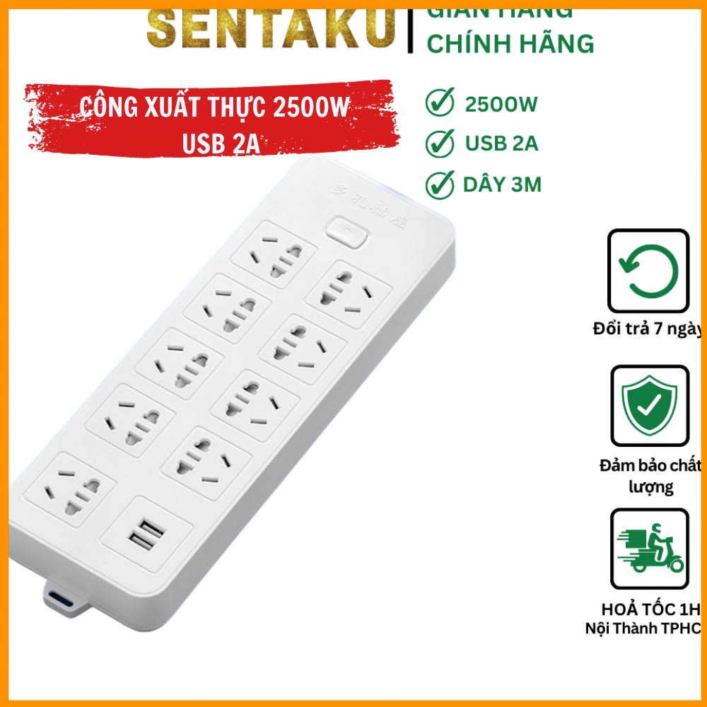 High-end Multi-Purpose Power Outlet 2500W - USB 2A Equipped with ...