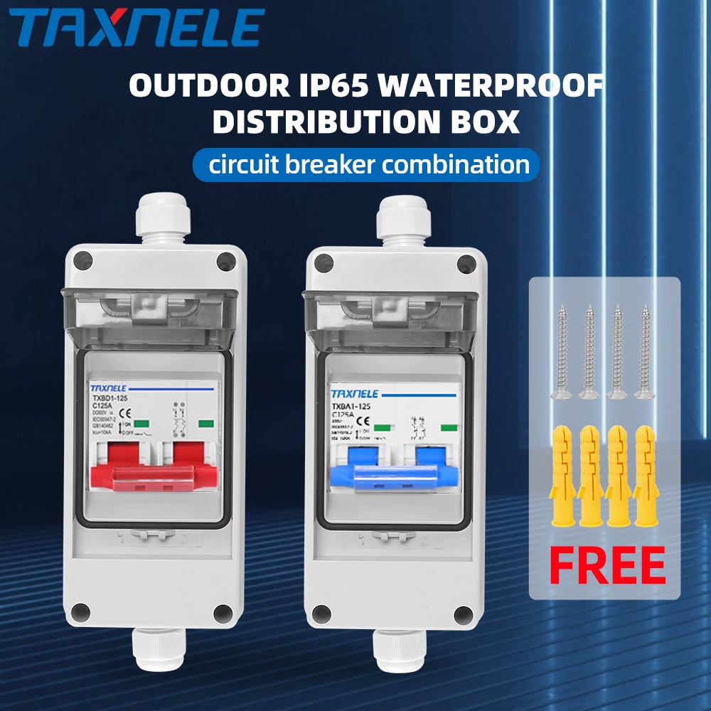 Waterproof Distribution Box AC DC Solar Circuit Breaker MCB Junction Wire Box HT Outdoor IP65 ...