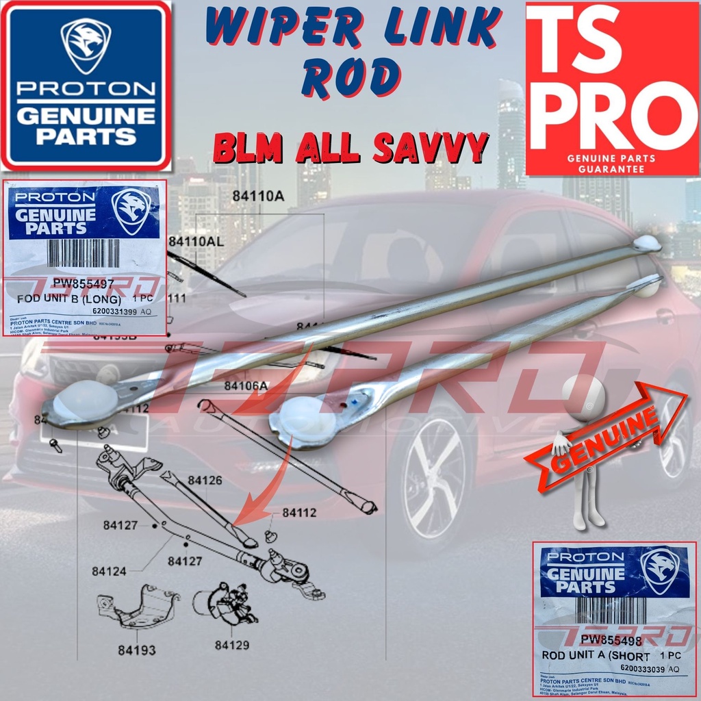 Proton BLM ALL Savvy Genuine Wiper Link Rod Batang Besi Wiper PW855497 ...